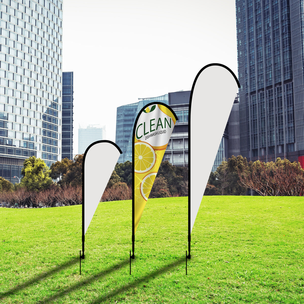 12' Teardrop Flag Kit w/ Poles, Ground Stake and Carry Case | Vu Line ...