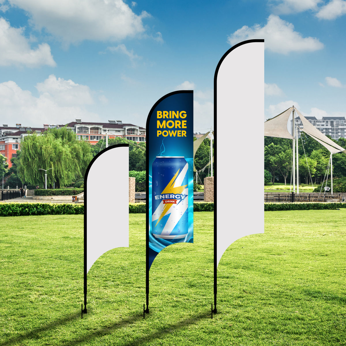 12' Feathered Flag Kit w/ Poles, Ground Stake and Carry Case | Vu Line ...