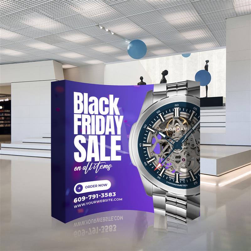 Curved HassleFree™ Backdrop Display | Vu Line Direct. More Money in ...