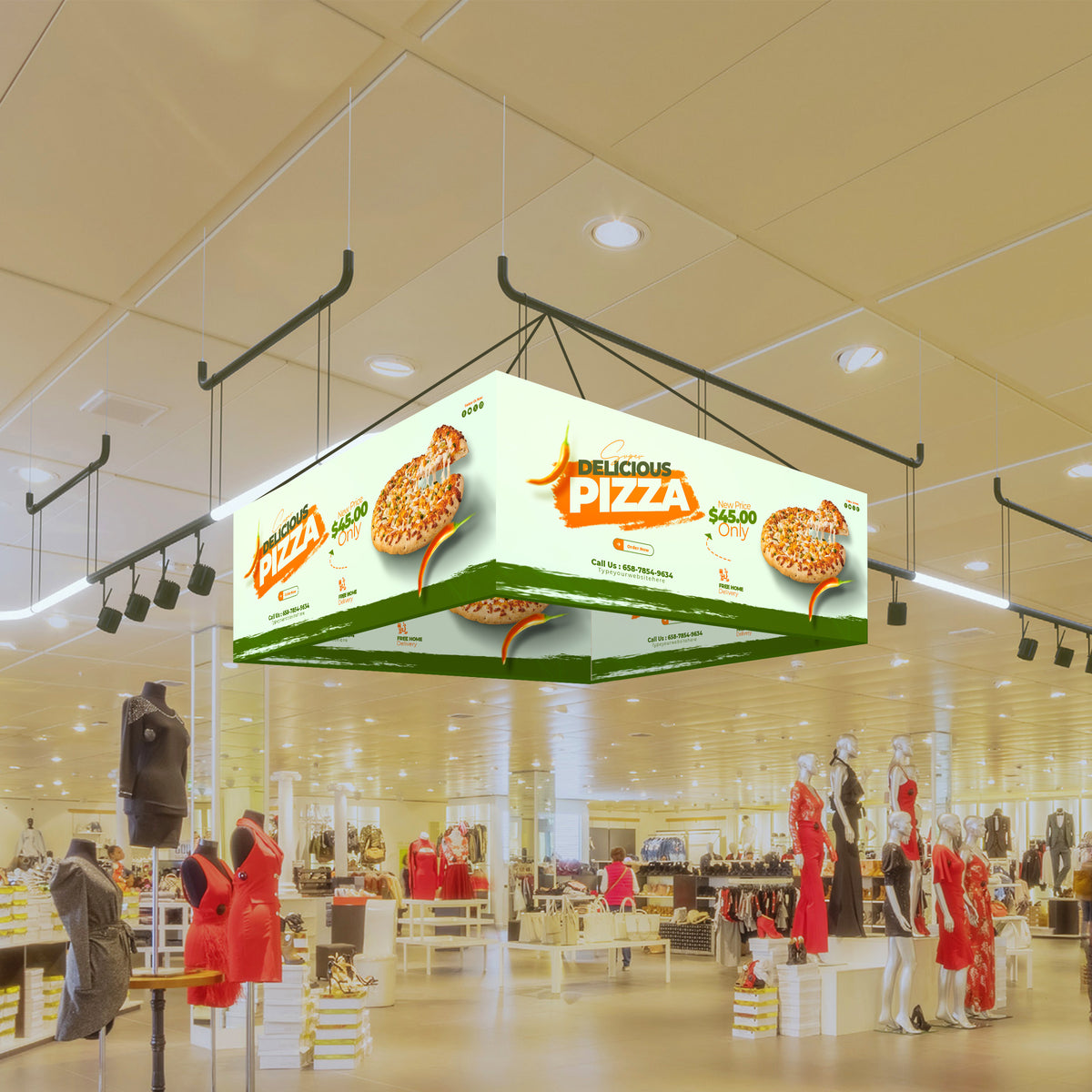 15' Rectangle Hanging Sign | Vu Line Direct. More Money in Your Rocket!