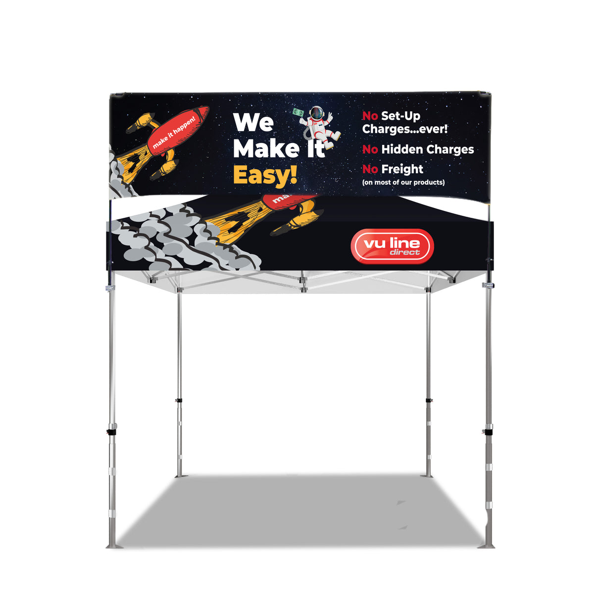 10'x10' TENT BILLBOARD BANNER | Vu Line Direct. More Money in Your Rocket!